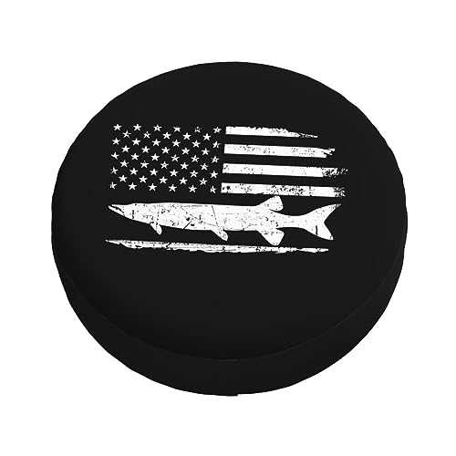 Shark Fishing American Flag,Funny Tire Cover Universal Fit Spare Tire Protector for Truck SUV Trailer Camper Rv