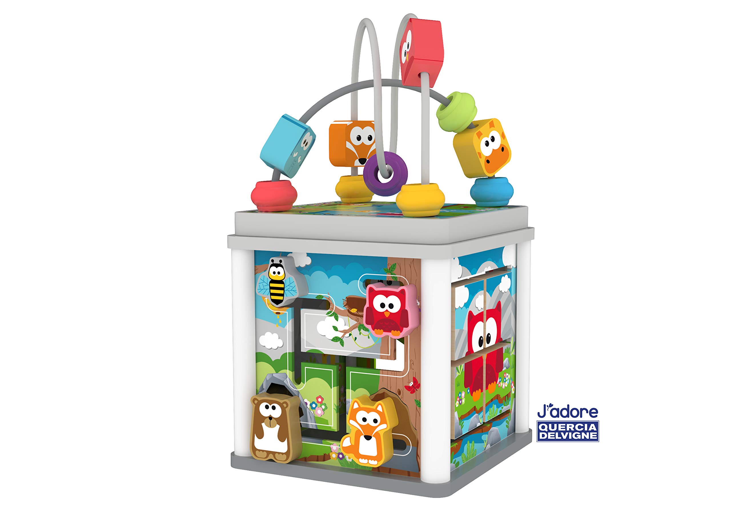 J'adore Wooden Zoo Animal Mini 5-in-1 Activity Cube Center