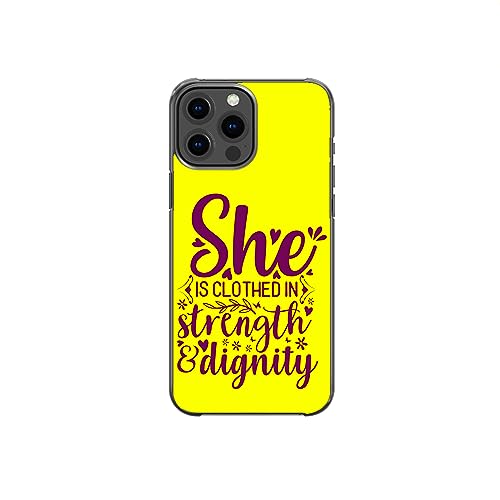 She Is Clothed In Strength & Dignity Strong Women Motivational Inspirational Pattern Art Design Anti-Fall and Shockproof Gift iPhone Case (iPhone XR)