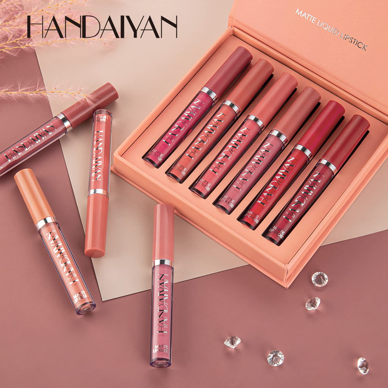 Rechoo Matte Liquid Lipstick Set, 6 Pcs Superstay Mate Ink Waterproof Lip Gloss Beauty Lips Makeup Set (B-New 6 Color)