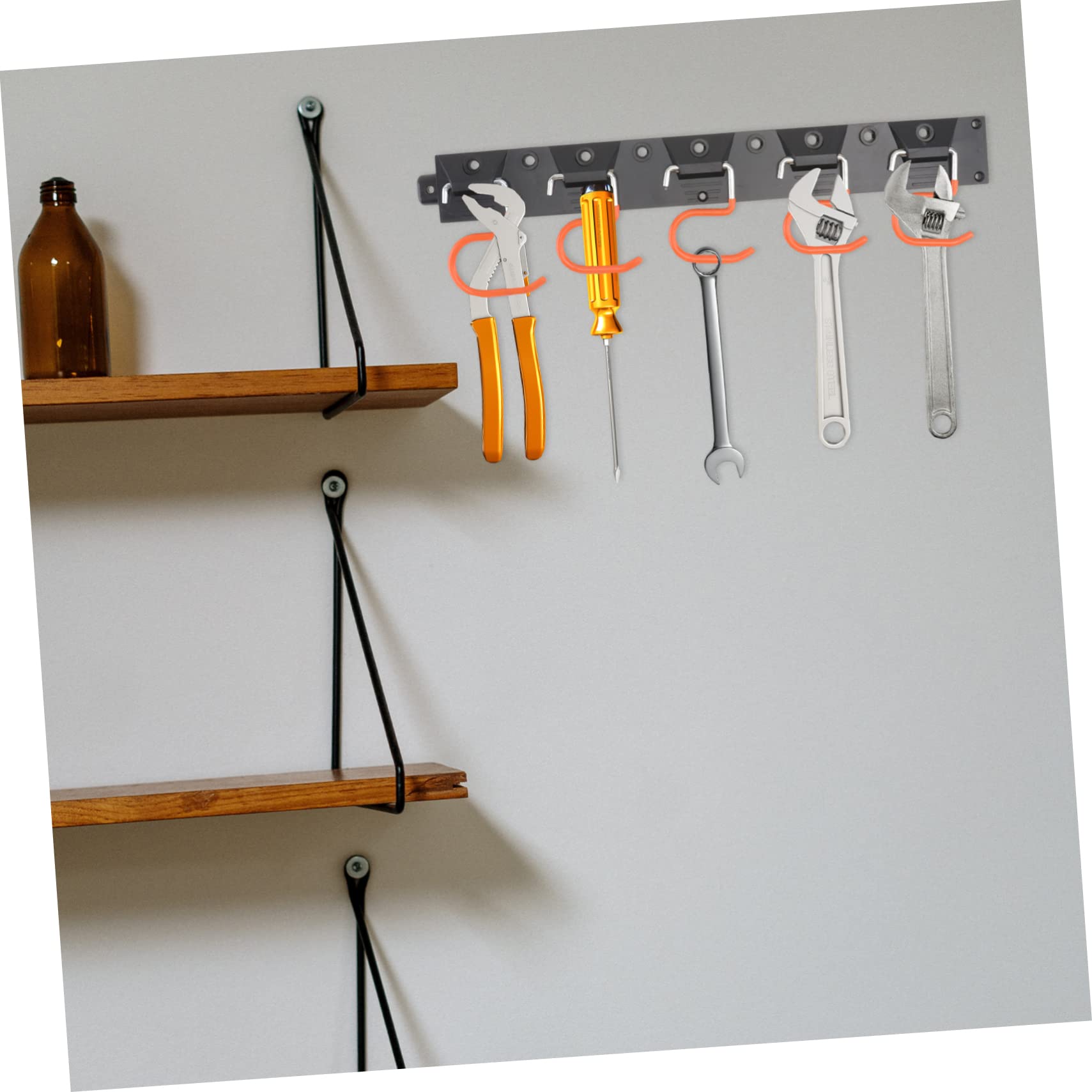 SECFOU 1 Set gardening tool storage bike wall utility wall tool hangers garage hooks wall holders for tools heavy duty hangers Wall Tool Organizer Hook Metal with hook utensils