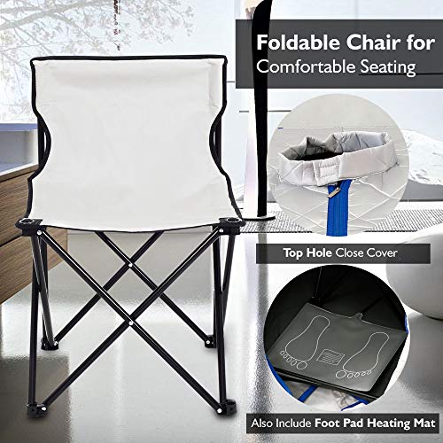 SereneLife Portable Infrared Home Spa- One Person Sauna, Heating Foot Pad and Chair