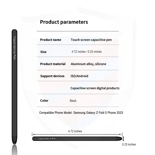 SHIEID Z Fold 5 S Pen for Samsung Galaxy Z Fold 5, S Pen Fold Edition Only Compatible Galaxy Z Fold 5 Phone, Black