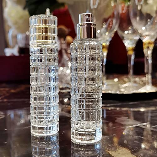 Spray Bottle, Refillable Bottle, Travel Portable Perfume Atomizer Skin Care Tool, Empty Sample Vials Dispenser, Transparent Cosmetic Container(Gold)