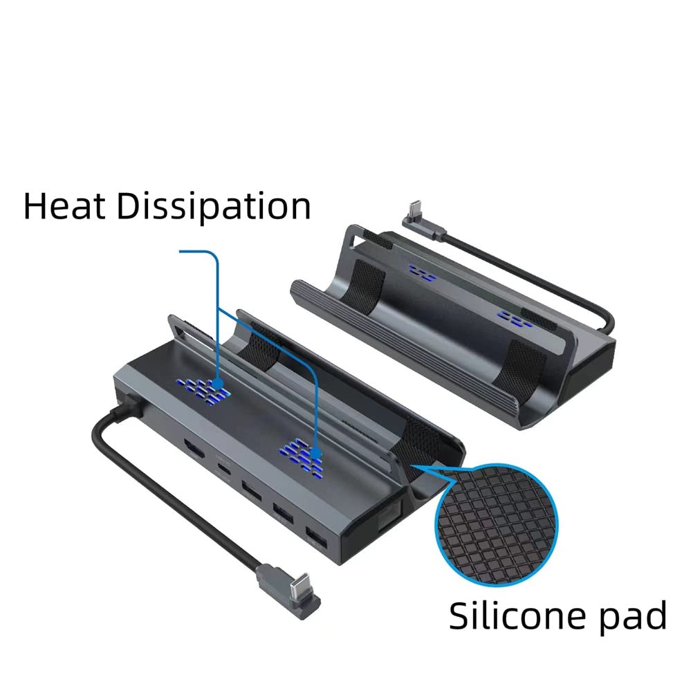 Onseuk Compatible with Steam Deck Multifunctional Video Conversion Docking Station with Network Port TV Converter Game Accessories