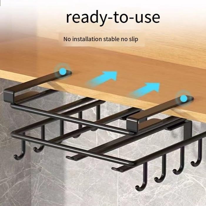 LOOQS Stainless Steel No-Punch Kitchen Shelf, Hanging Cabinet Under Cabinet Chopping Board Cutting Board Hanging Shelf Paper Towel Rack Pot Lid Storage Supplies, Rustproof Shelf Under Shelf Organizer
