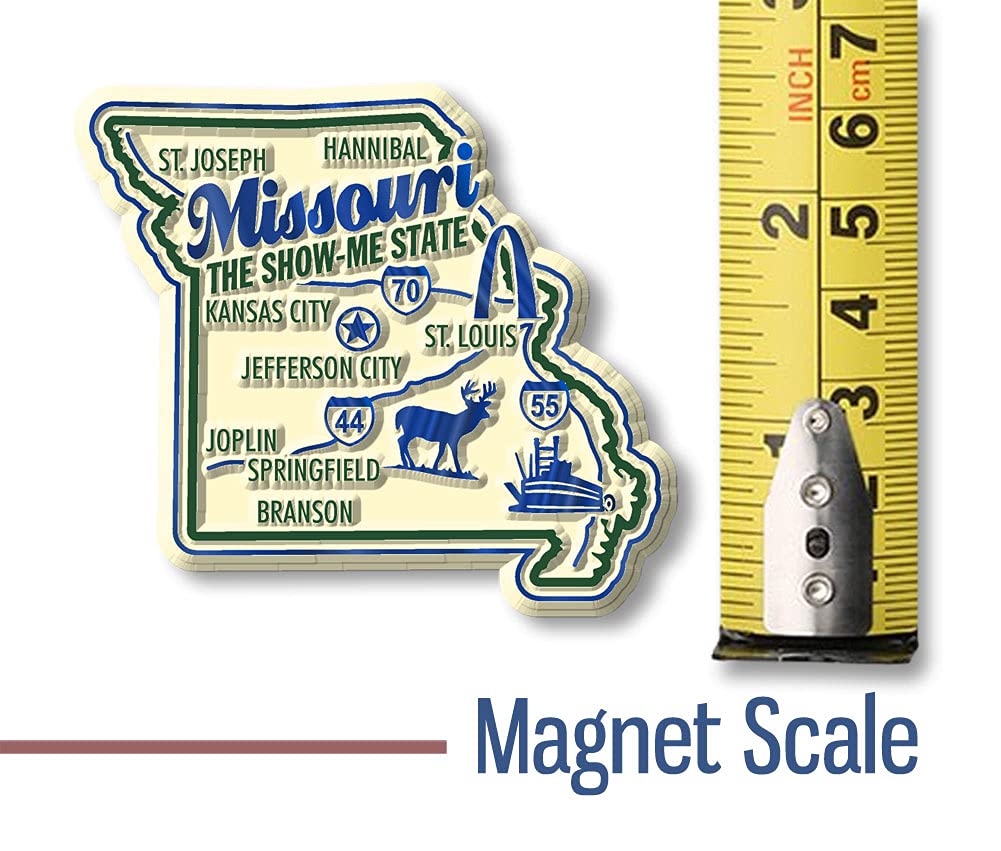 Missouri Premium State Magnet by Classic Magnets, 2.6" x 2.3", Collectible Souvenirs Made in The USA