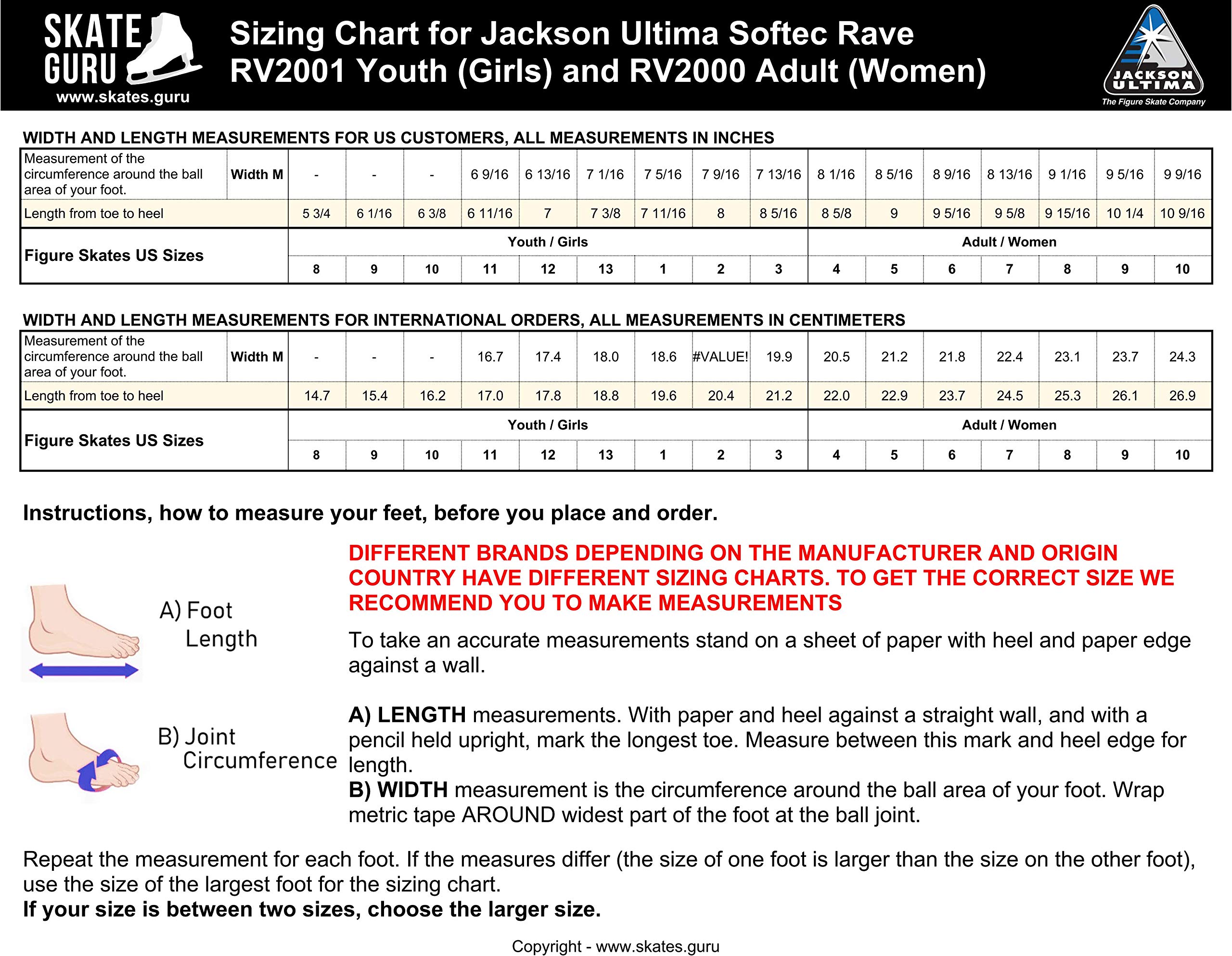 Jackson Ultima Rave RV2001 Girl's Figure Ice Skates Softec, Color: White/Pink, Size: Kids Youth 3