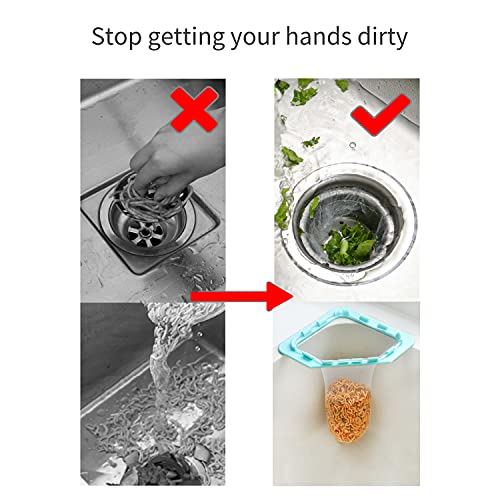 pekox Sink Strainer Bag,200 PCS Disposable Kitchen Sink Trash Mesh Bag, Large Size Rv Wash Basin Garbage Bags of Sink Basket Strainer