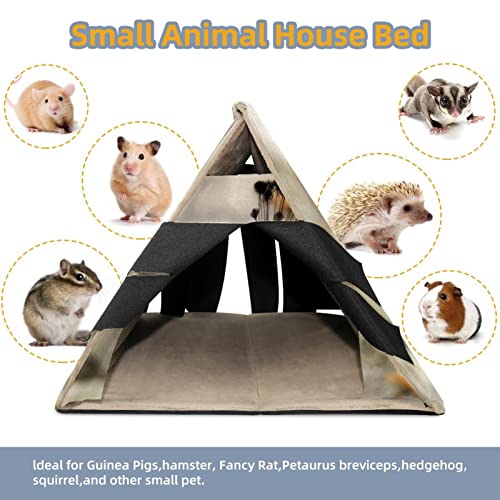Y-DSIWX Guinea Pig Hideout House Bed, Peacock Pattern Rabbit Cave, Squirrel Chinchilla Hamster Hedgehog Nest Cage