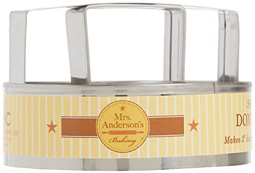 Mrs. Anderson’s Baking Donut Cutter with Handle, Stainless Steel, 3-Inches x 3-Inches