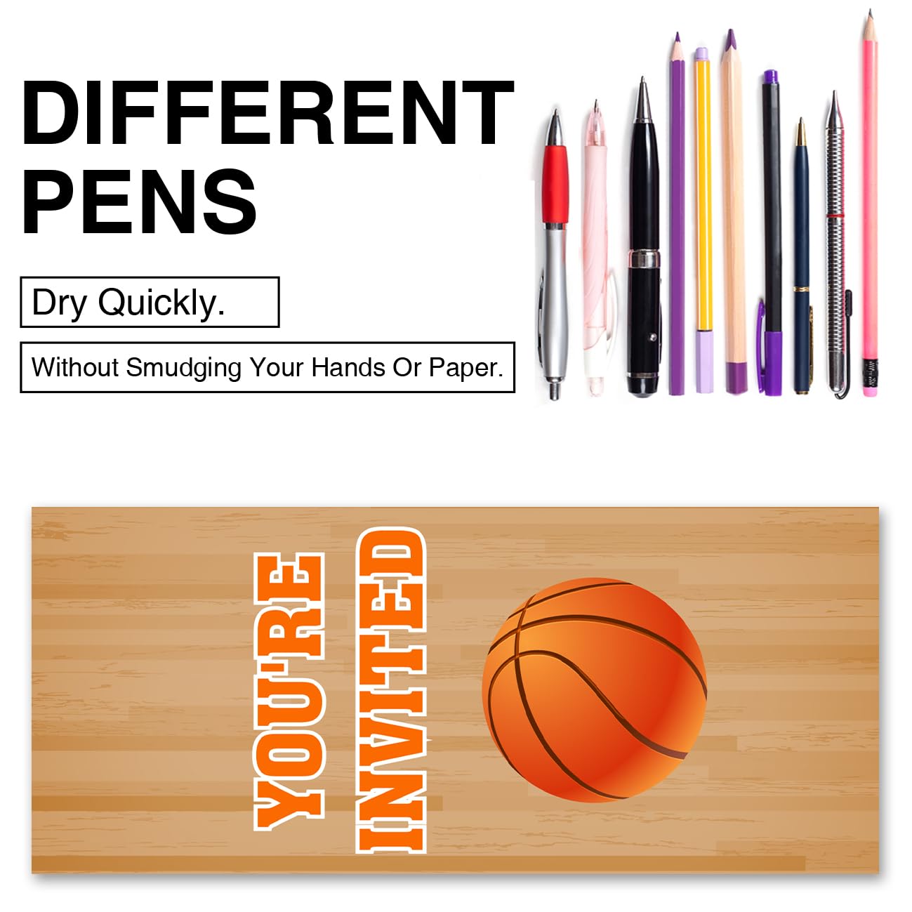 VAHATAN Basketball Birthday Party Invitations 20 Pack Basketball Theme Ticket Invitations with Envelopes Invites Cards