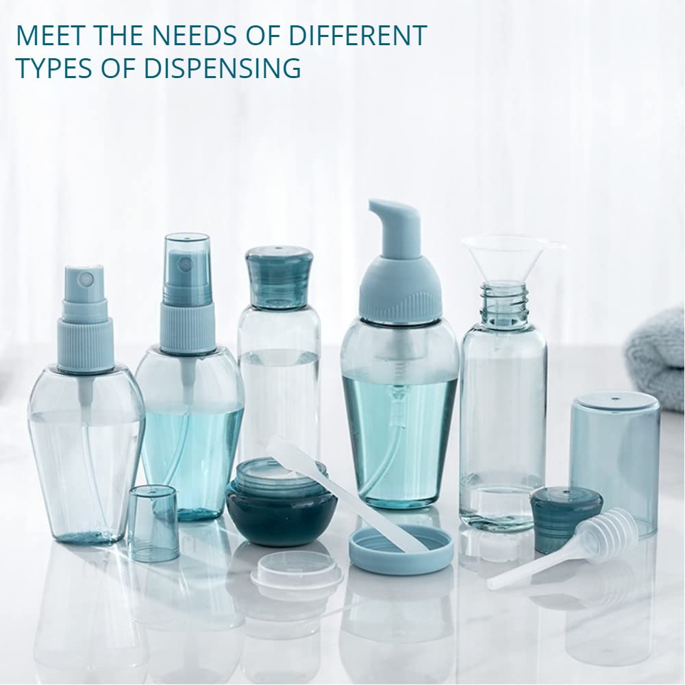 Travel Bottles for Toiletries Containers,9 PCS Leak Proof Squeezable Refillable Travel Accessories Conditioner Bottles for Airplane Travel Essentials Vacation Cruise Accessories Must Haves
