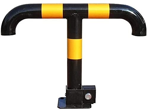 T-Shaped Car Parking Space Lock Bollard Folding Parking Barrier Safety Barrier Lane Interceptor Security Posts for Private Spaces Parking with Screws & Key (Black 55x40cm)