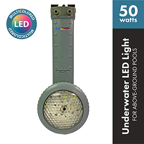 Nitelighter Multicolored LED Aboveground Pool Light β Color Changing Underwater Lamp, Easy to Install, ETL-Certified, NLMCLED, Grey