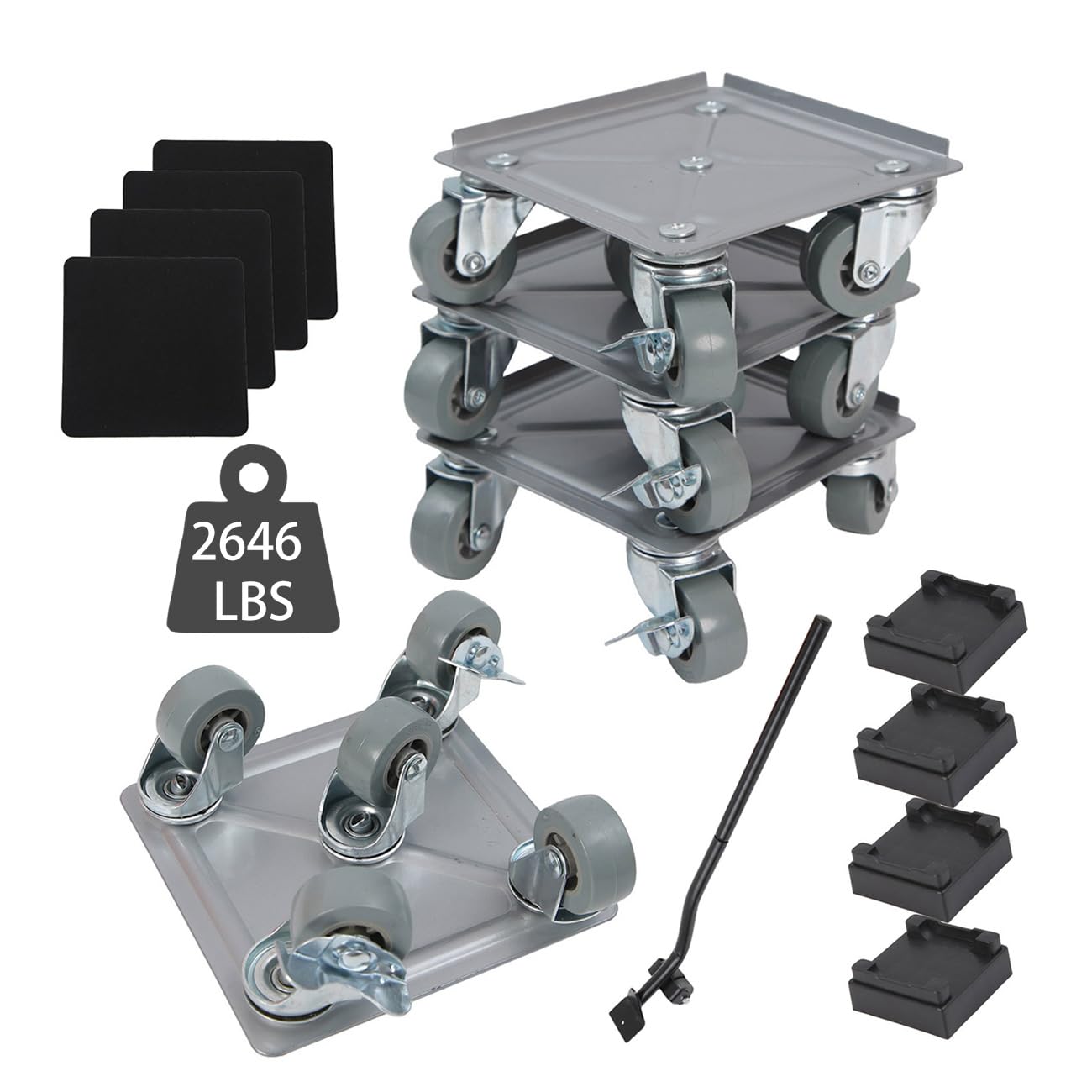 Heavy Duty Furniture Dolly,Furniture Mover 5 Wheels,Furniture Dolly for Moving,360°Rotation Wheels, 2600 Lbs Load Capacity,for Moving Heavy Furniture, Refrigerator, Sofa, Cabinet,Piano,Safe