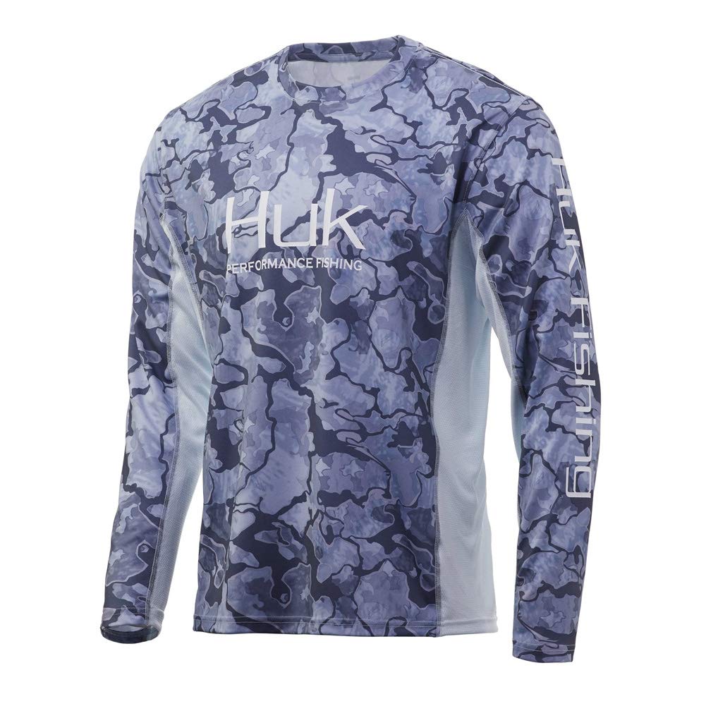 Huk Men's Standard Icon X Camo Long Sleeve Performance Fishing Shirt, Erie, 3X-Large