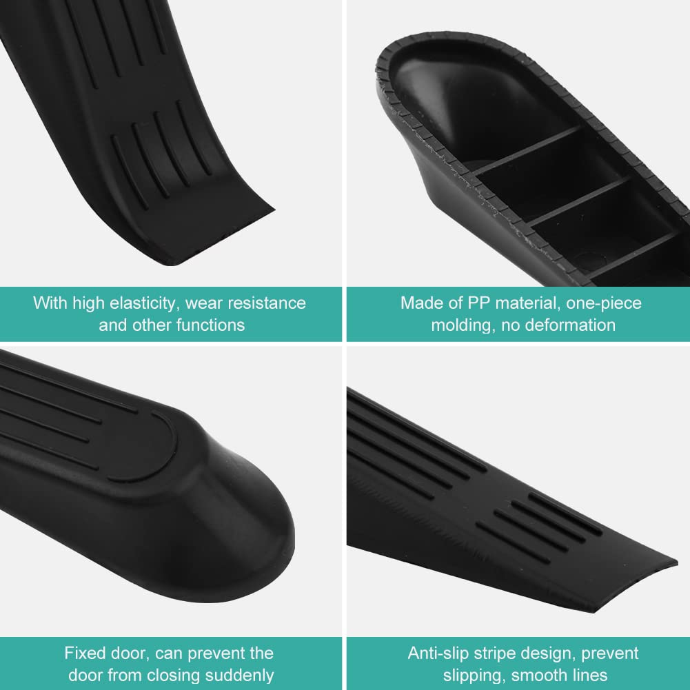 LOQJSS Soft Close Wedge, 5pcs Door Stoppers Rubber Stoppers Wedge for Carpet Heavy Duty Door, Bottom of on Tile(Black)