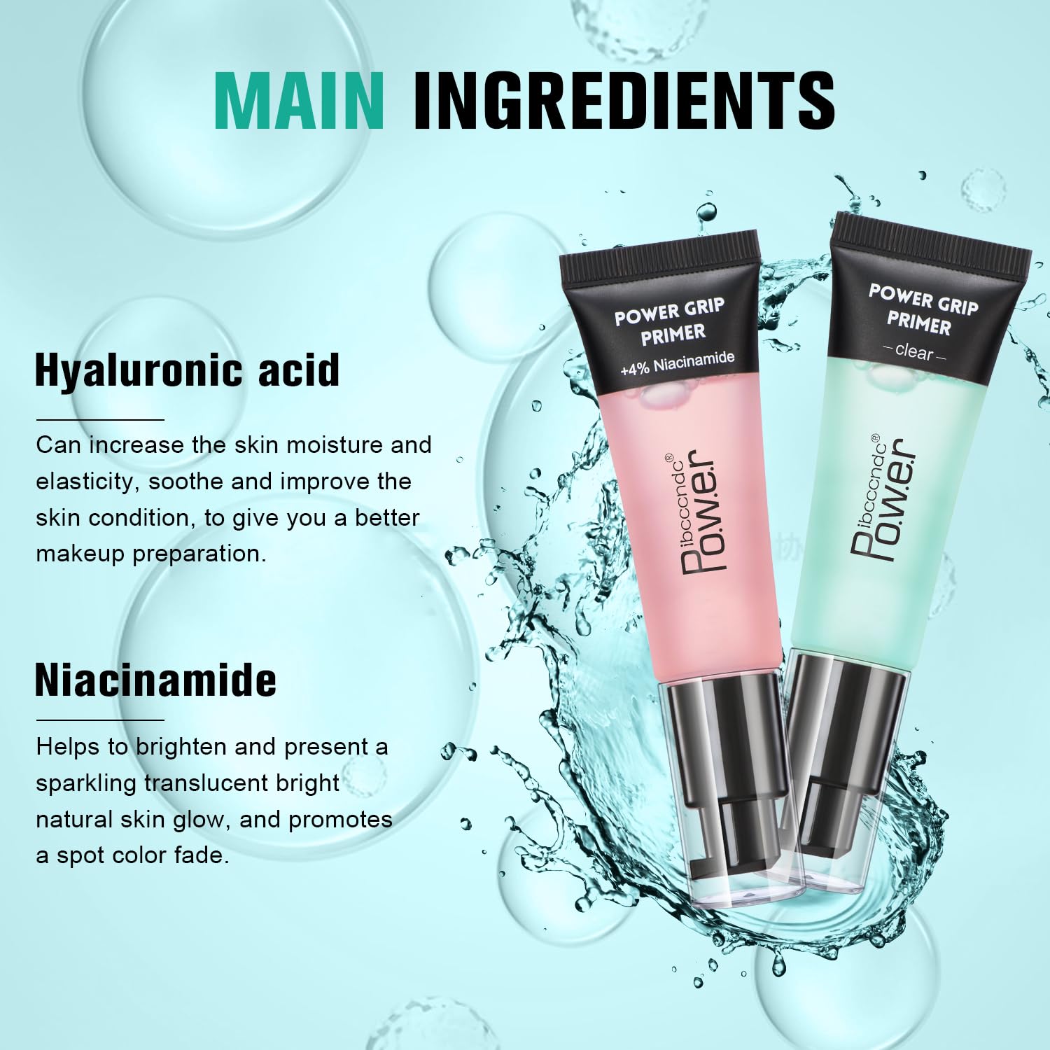Lisara Power Grip Primer + 4% Niacinamide, Gel-Based Face Makeup Primer, Moisturizes & Primes, Evens Skin and Brightens, Primer Face Makeup for Long Lasting, Smoothing Foundation Primer - Pink