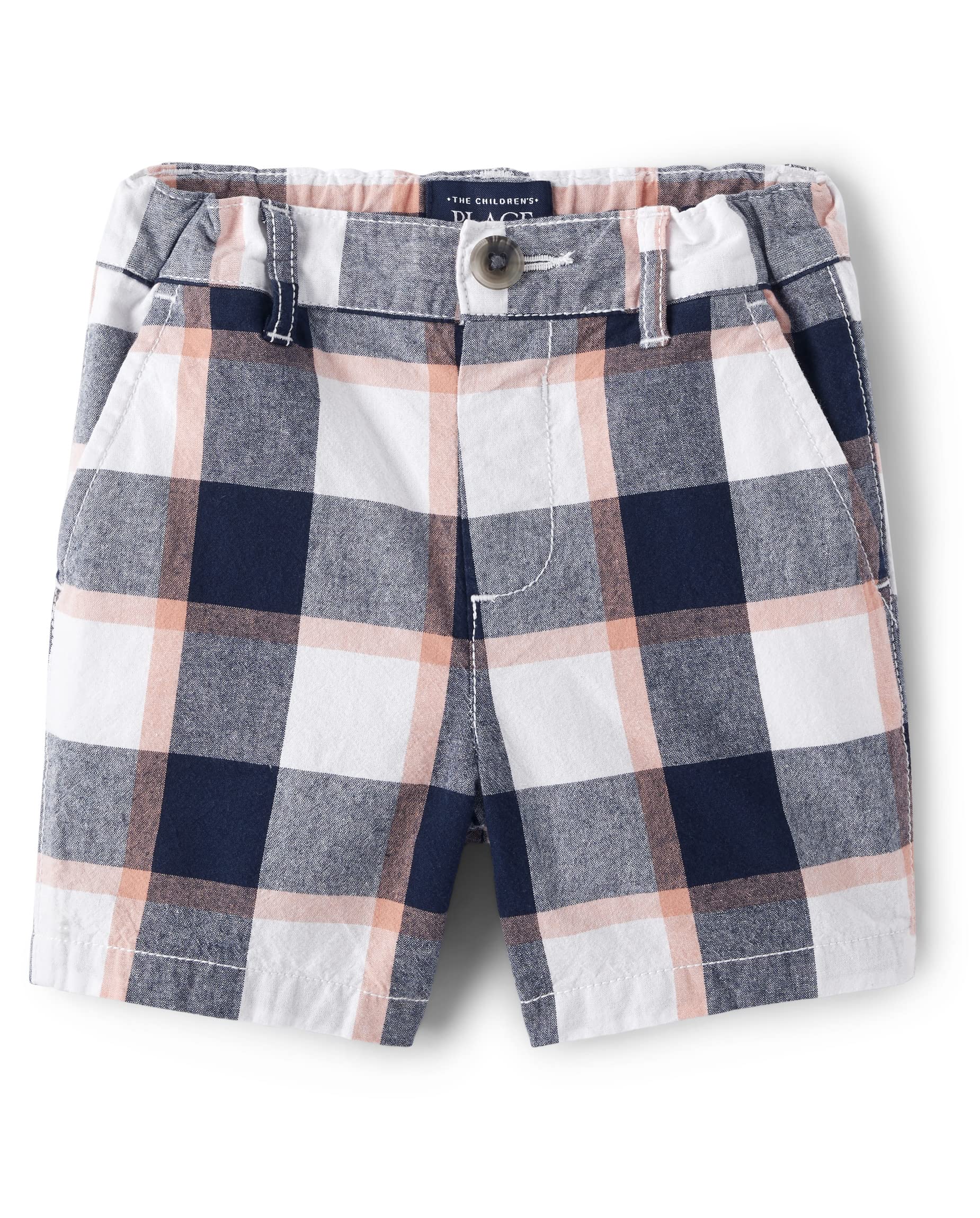 The Children's Place Baby Toddler Boys Chino Pants, Blue/Red Plaid, 3T