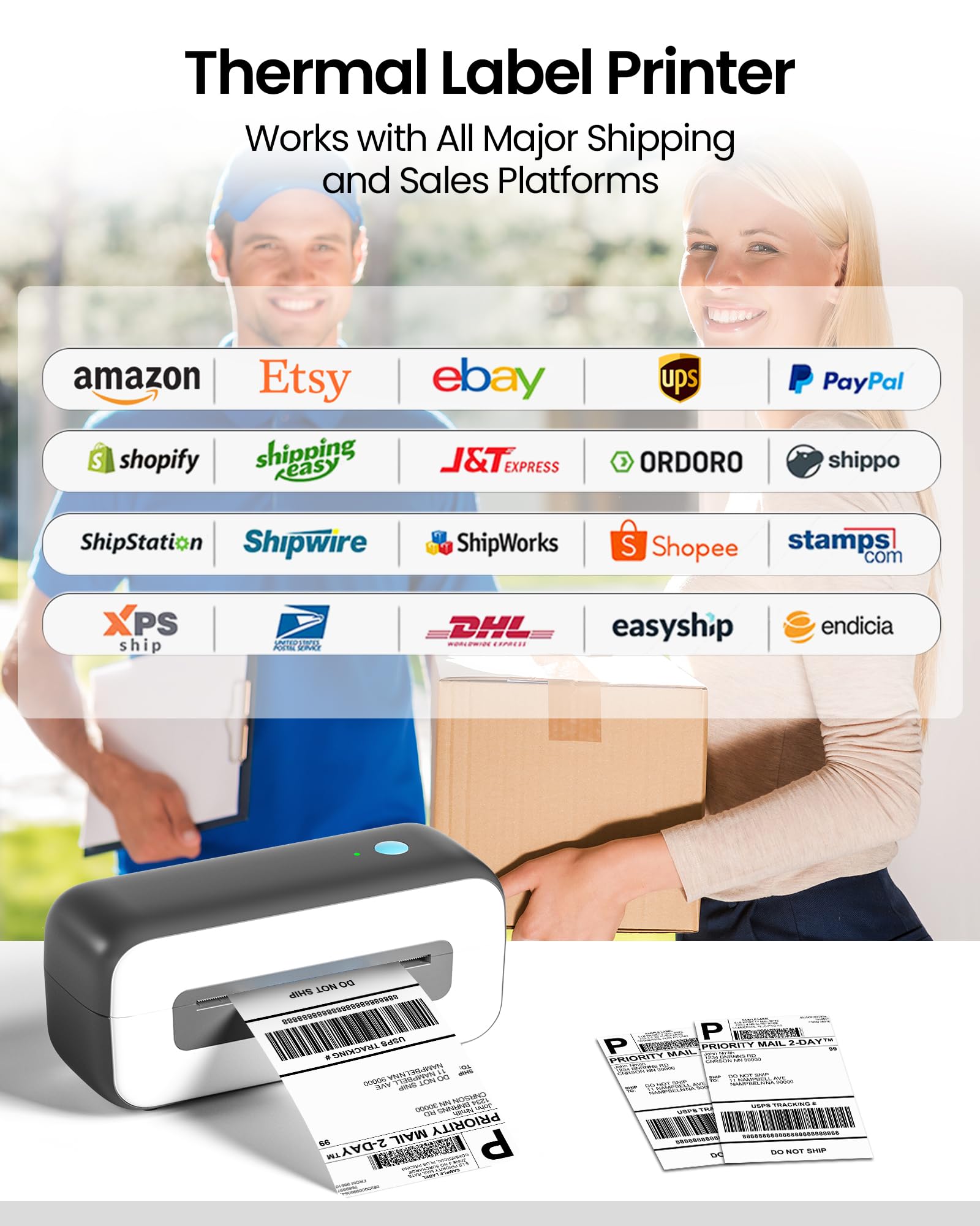 Itari Thermal Label Printer-Shipping Label Printer, 4×6 Label Printer for Small Business, Desktop Thermal Printer for Windows, Mac, Chrome OS
