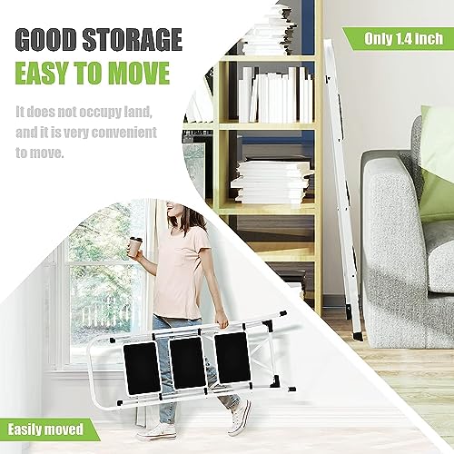 SIMPLI-MAGIC Step Ladder, 3 Step Stool Ergonomic Folding Step Stool with Wide Anti-Slip Pedal Sturdy Step Stool for Adults Multi-Use for Household, Kitchen,Office Step Ladder Stool (3 Step - White)
