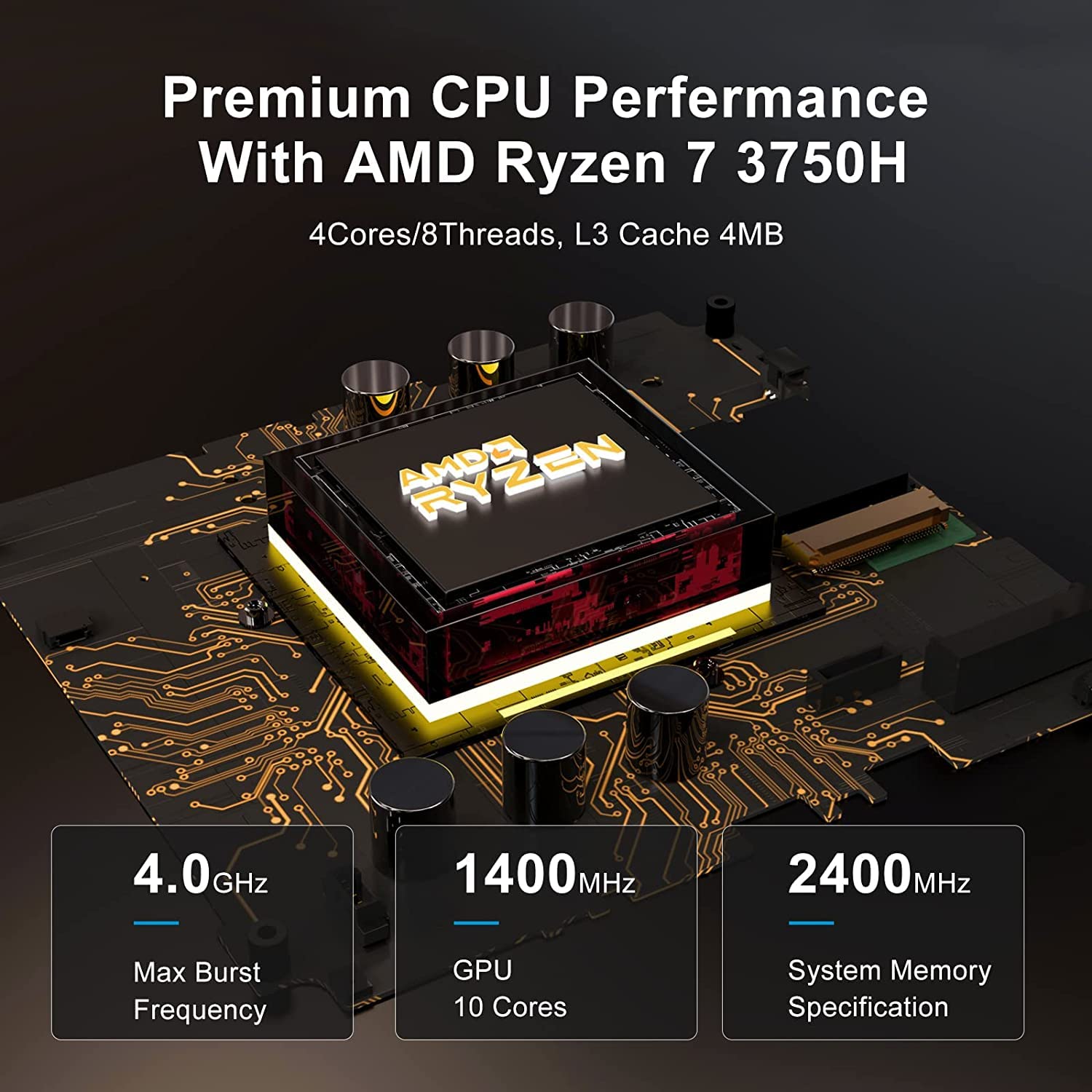 Reatan Mini PC Ryzen 7 3750H AMD Processor(up to 4.0GHz),DDR4 16GB RAM 512GB NVMe M.2 SSD,WiFi6E,Triple 4K@60Hz Display Dual HDMI,Windows 11 Pro Mini Computer,Gigabit Ethernet, USB 3.1, HTPC, Gaming