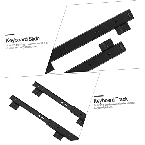 Tofficu 1 Pair Keyboard Rails Plastic Pallet Computer Desk Accessories PC Keyboard Drawer Slides Bearing Keyboard Tray Slide Rail Under Desk Tray Keyboard Rack Computer Drawer Tray Ball