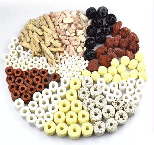 SimiAqua Biological Filter Media - Bio Balls Ceramic Rings Set with Mesh Bag for Aquarium Filter, Pond and Fish Tank (500g, 1.1lb)