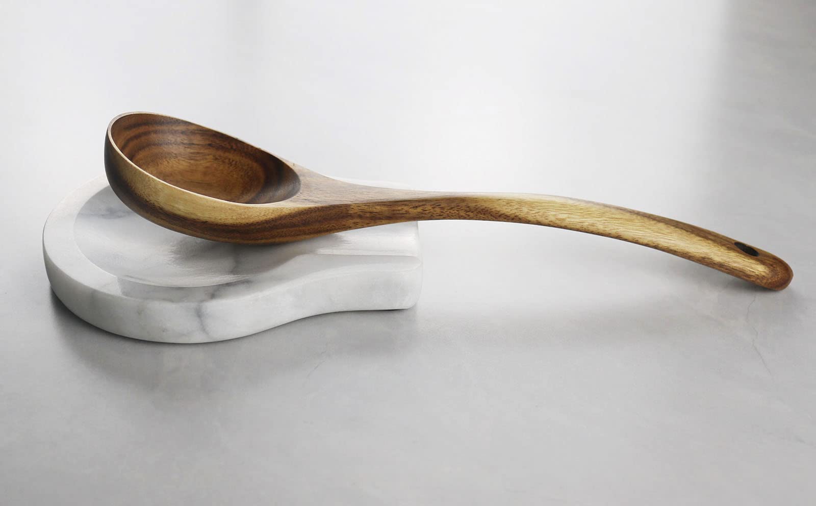 Marble Spoon Rest for Kitchen Counter, Cooking Utensil Holder for Stove Top, Spatula, Tongs Holder with Non-Slip Silicone Feet