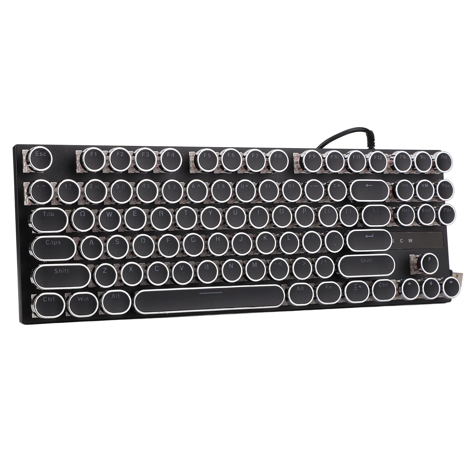 Red Switch Mechanical Keyboard Floating Button Structure 2 Color Injection Molding Red Switch Color Lock Mechanical Gaming Keyboard for Gaming (Black Plated Punk Keycaps)
