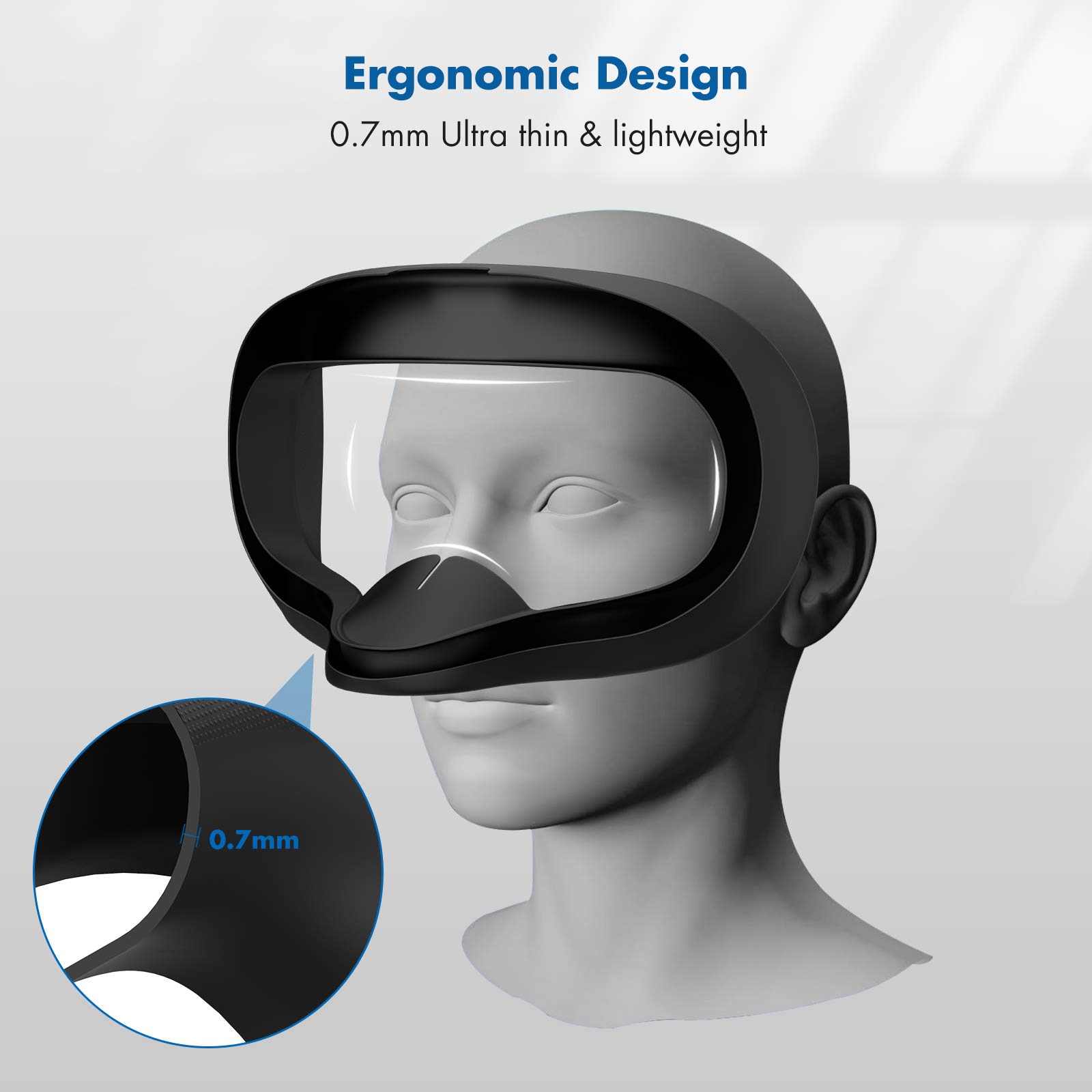 KIWI design Grip Cover for Oculus Quest 1 Touch Controller Grip Accessories Anti-Throw Handle Protective Sleeve Come with Ultra Thin 0.7 mm VR Silicone Face Cover (Not Fit Quest 2)