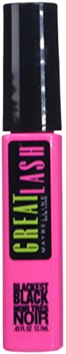 Maybelline Great Lash Washable Mascara, Volumizing Lash-Doubling Formula That Conditions As It Thickens, Blackest Black, 1 Count