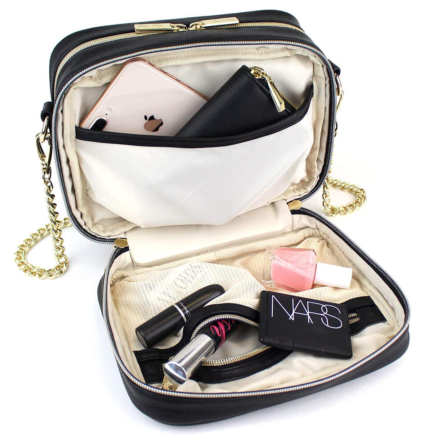 Itzy Ritzy Crossbody Diaper Bag β Features 6 Pockets & 2 Compartments; Includes Changing Pad; Black