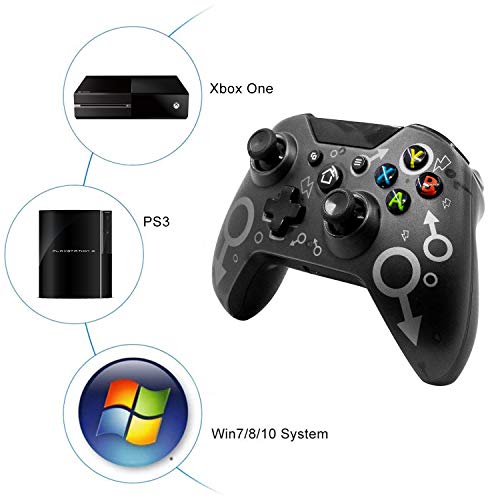 JZW-Shop Wireless Controller for Xbox One/Xbox One S/Xbox One X/Xbox Series X/PS3/PC, 2.4GHZ Wireless Game Controller with Dual Vibration Black