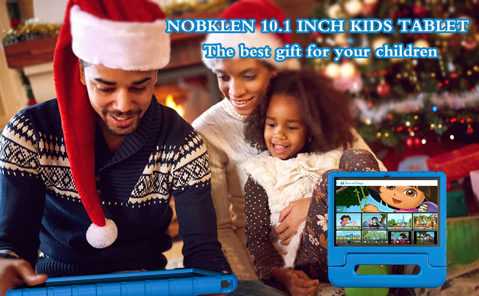 NOBKLEN Kids Tablet 10 Inch, 2023 Android Tablet for Kids and Parental Control, 2GB+32GB ROM, 6000mAh Battery