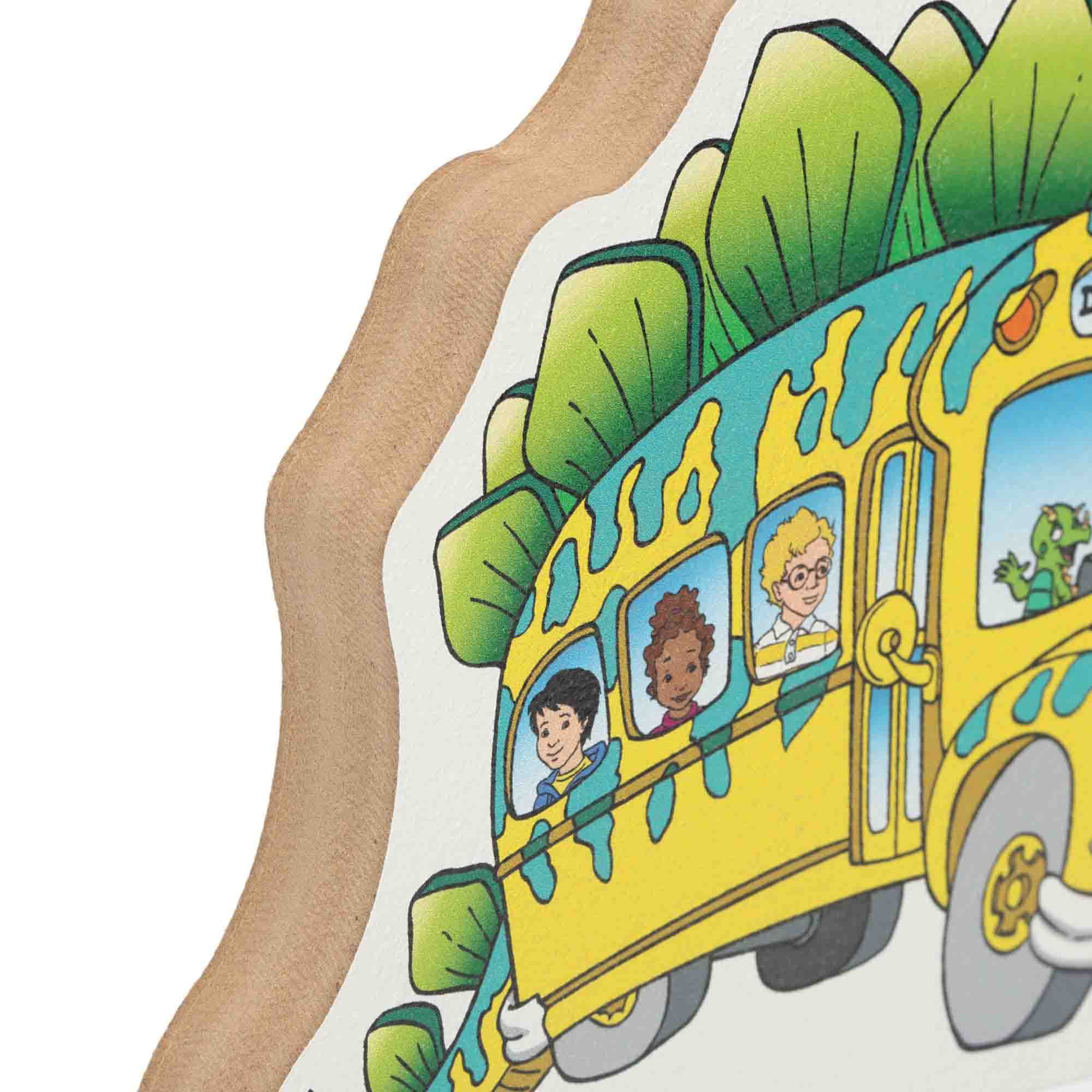 Open Road Brands Scholastic The Magic School Bus Dinosaur Bus Wood Block Decor - Fun Magic School Bus Decoration - Great Gift Idea