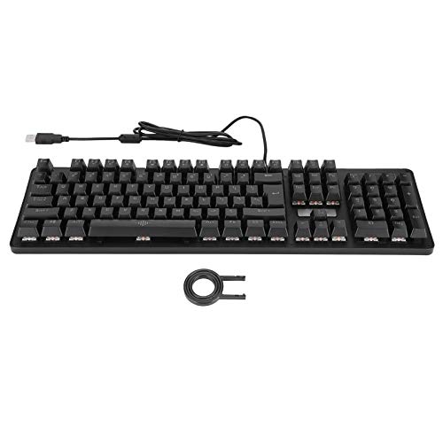 PUSOKEI Wired Gaming Keyboard, 104 Keys Mechanical Illuminated USB Keypad, for Laptop Desktop PC Computer, Plug and Play(Black)
