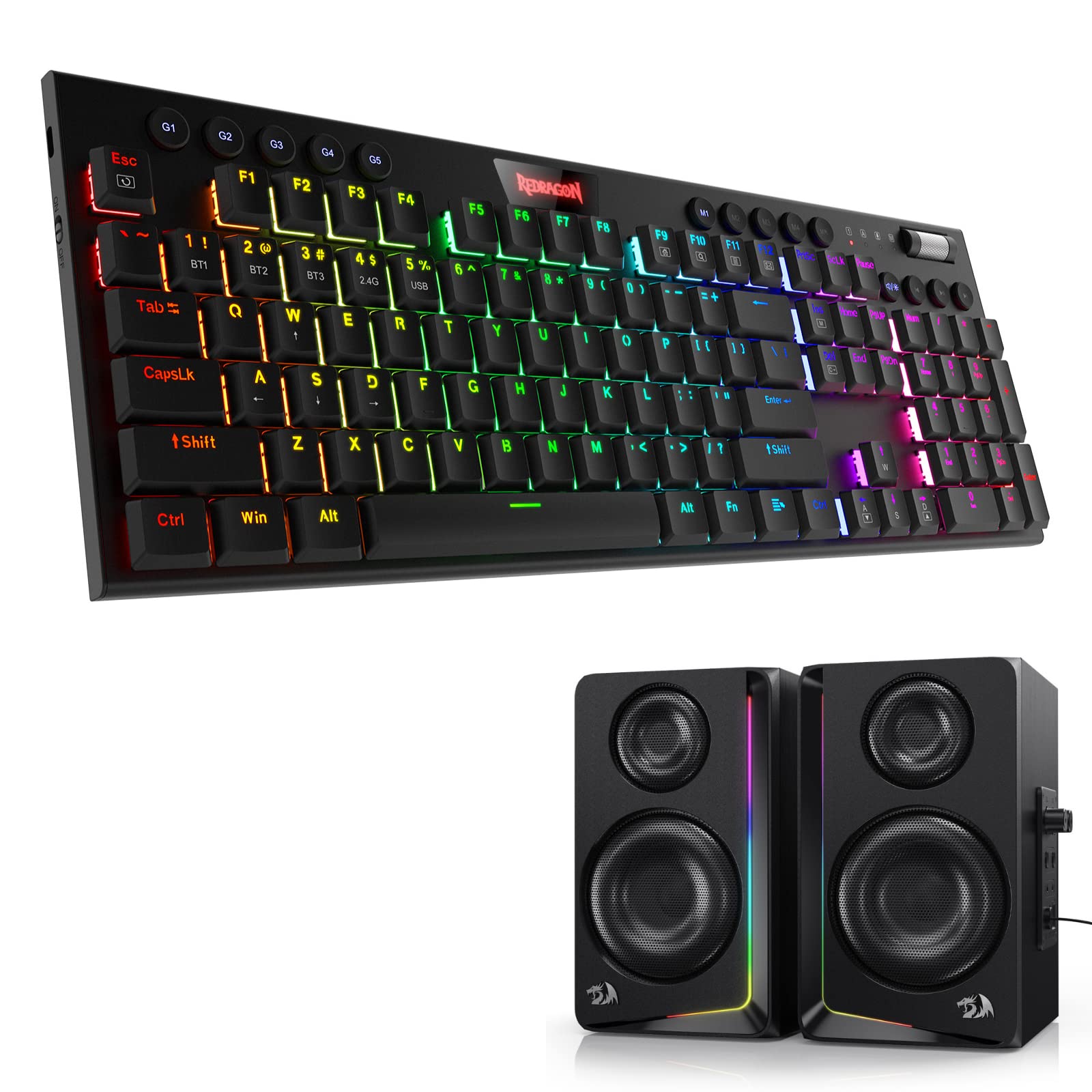 Redragon K618 Gaming Keyboard & GS812 Wireless Speakers Bundle