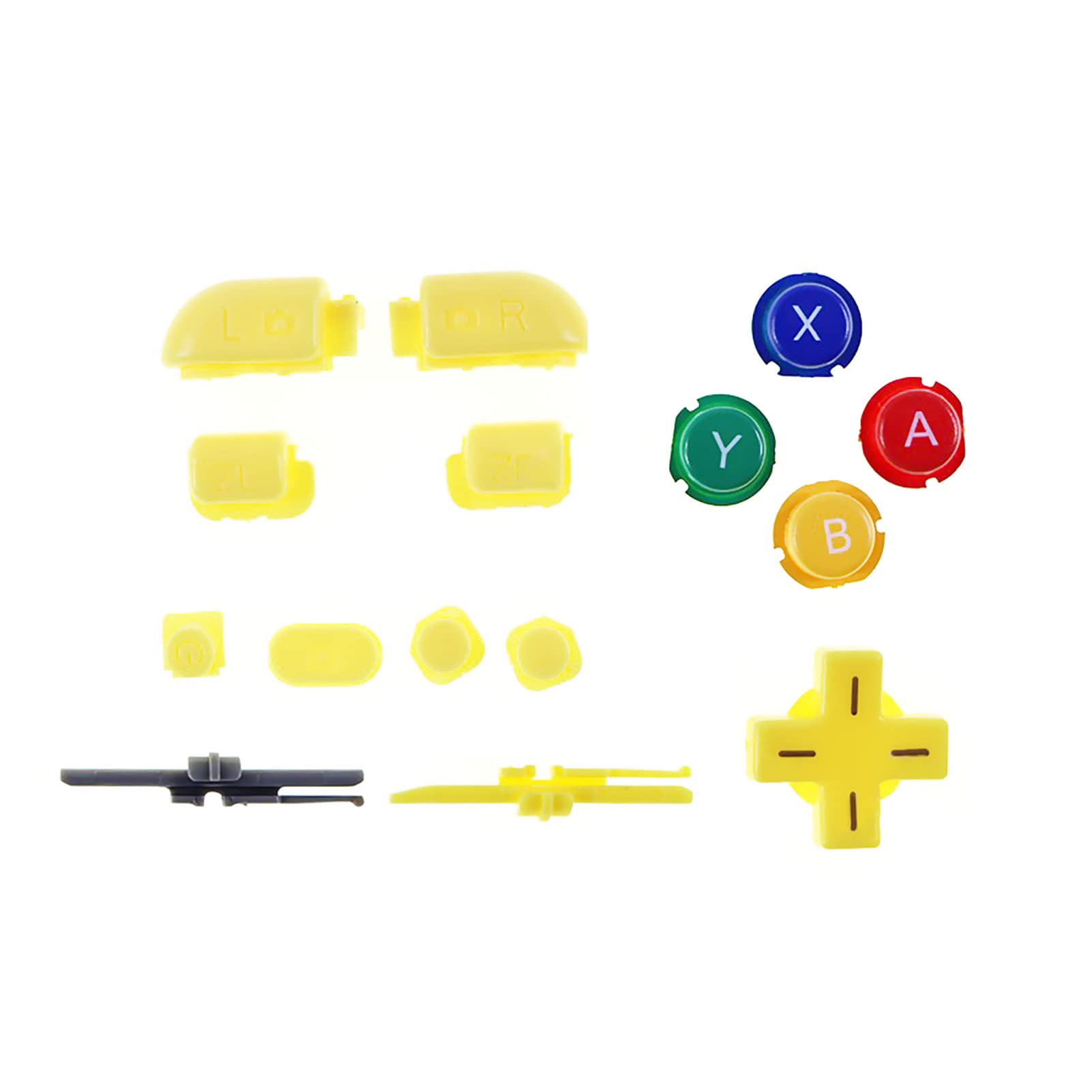 New for New 3DS XL Full Buttons 15 PCS Yellow Replacement, for Nintendo New3DS XL/LL New3DSXL Console, Colorful ABXY D-Pad L R ZR ZL Power Home Select Start Volume 3D Button Complete Set