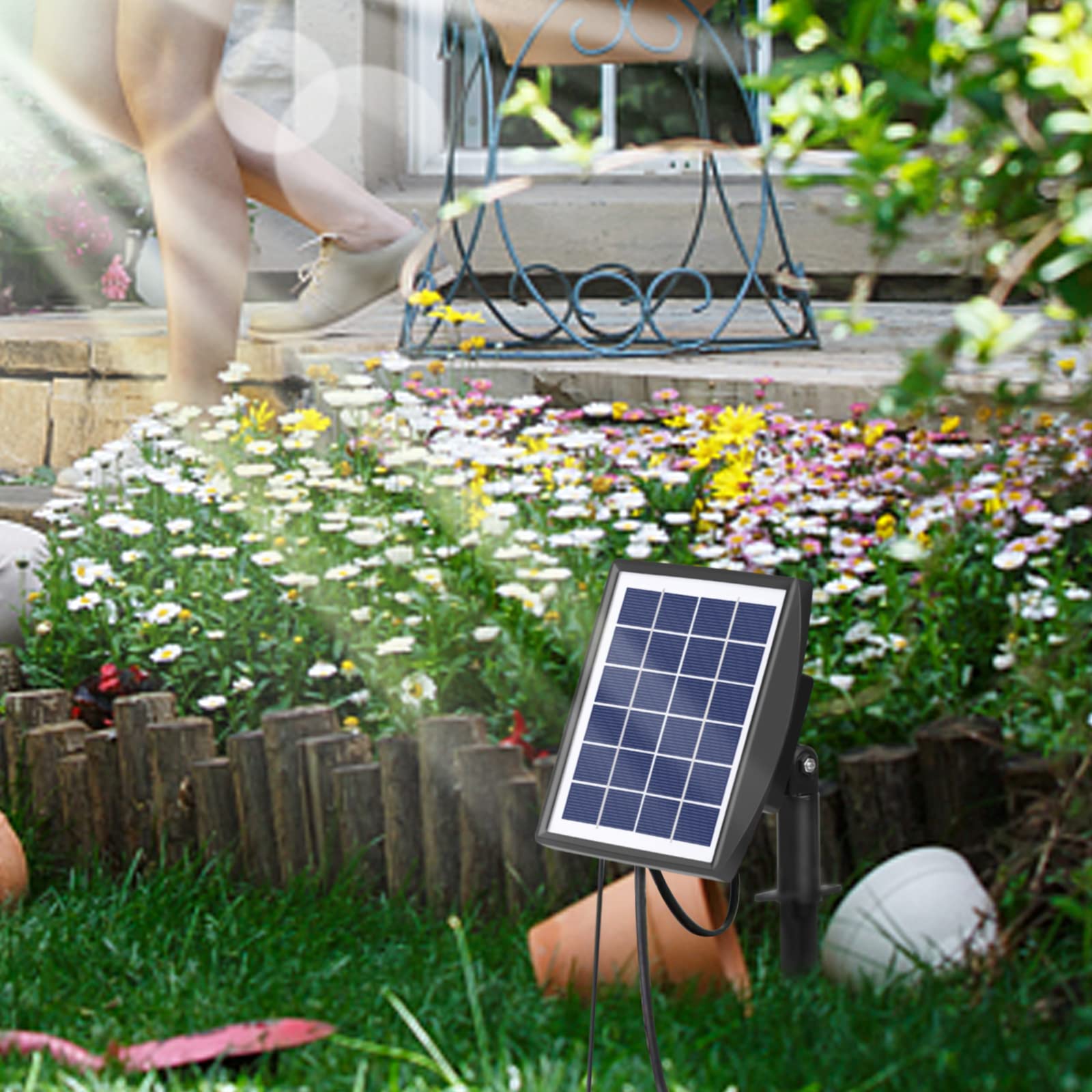 Solar Irrigation System, Automatic Drip Irrigation Kits, Watering System for Potted Plants Outdoor, Automatic Plant Self Watering Devices for Balcony, Plant Bed (6 Timing Modes, Supported 10-15 Pots)