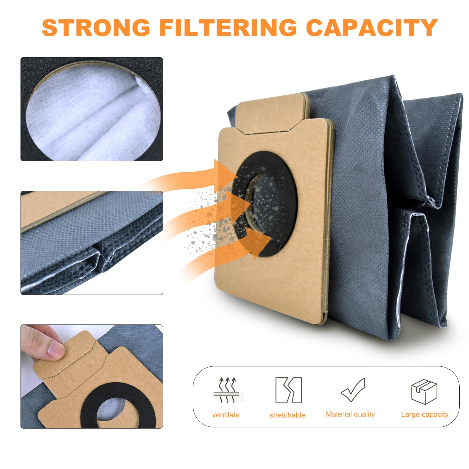 Suitable for eufy X8 Pro Robot Vacuum Accessories main rolling brush Edge brush filter mop dust bag (1 rolling brush +2 filter +2 mop +4 side brush +3 dust bag)