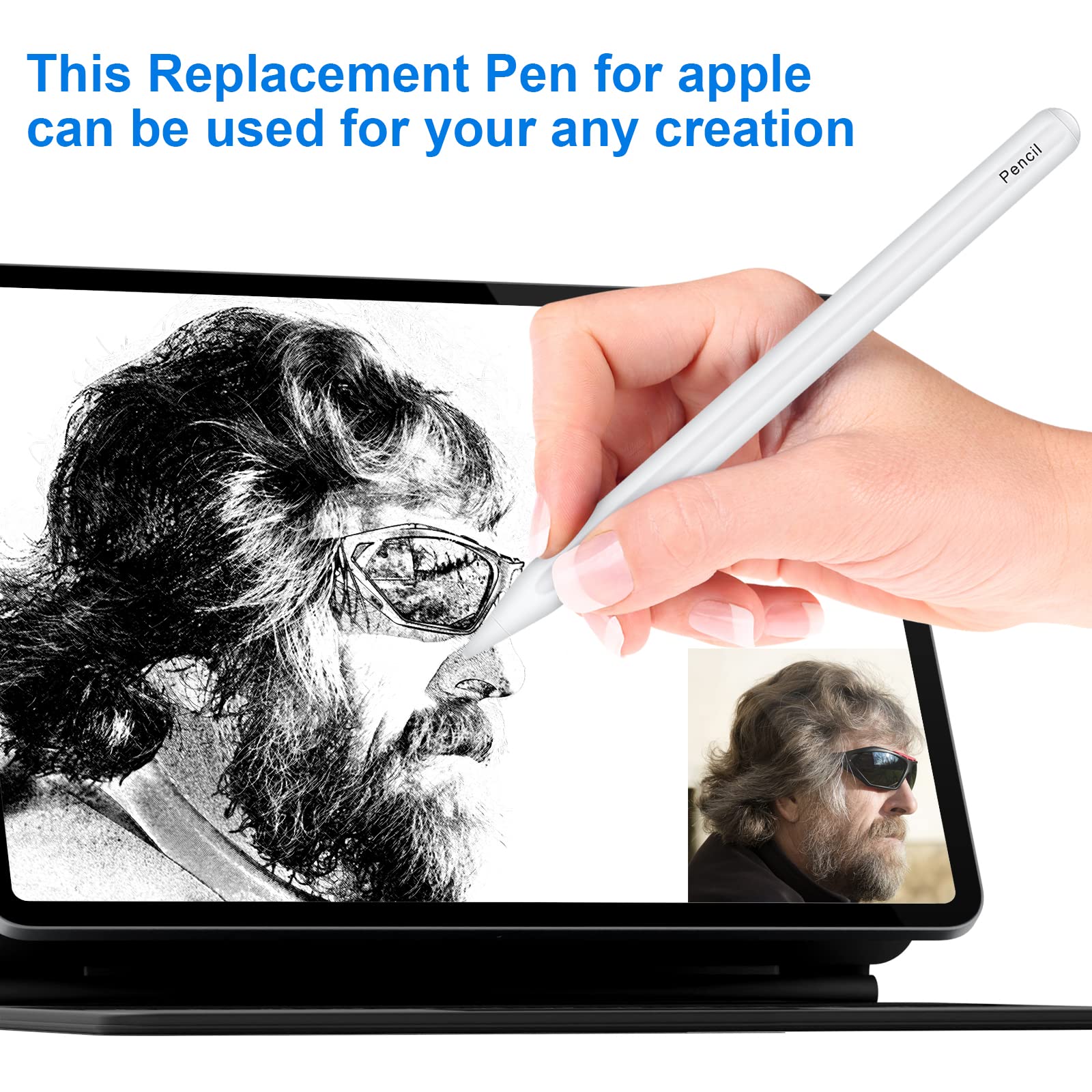 Stylus Pens Touch Screens for iPad, Palm Rejection, Wireless Pairing and Charging, Attaches Magnetically, Compatible with 2018-2022 Ipad Pro 11"/12.9", Ipad 10/9/8/7/6, Ipad Mini 6, Ipad Air 4/5/6