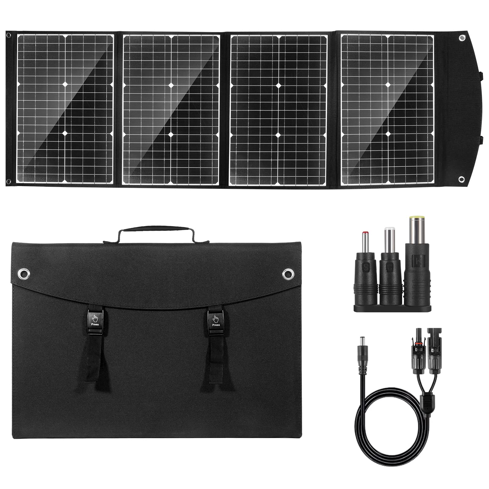 PROGENY 120 Watt Portable Solar Panel for Solar Generator and USB Devices, Waterproof Foldable Solar Panel for Jackery Explorer/Flashfish/BALDR/Goal Zero/Anker Power Stations