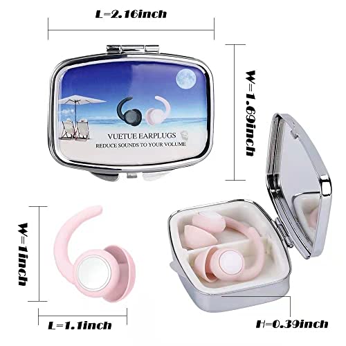 Noise Cancelling Earplugs for Sleep, Reusable Ear Plugs for Sleeping Snoring, Concerts, Swimming, Ear Plugs for Noise Reduction, Silicone Earplugs Sound Blocking Sleeping (Pink)