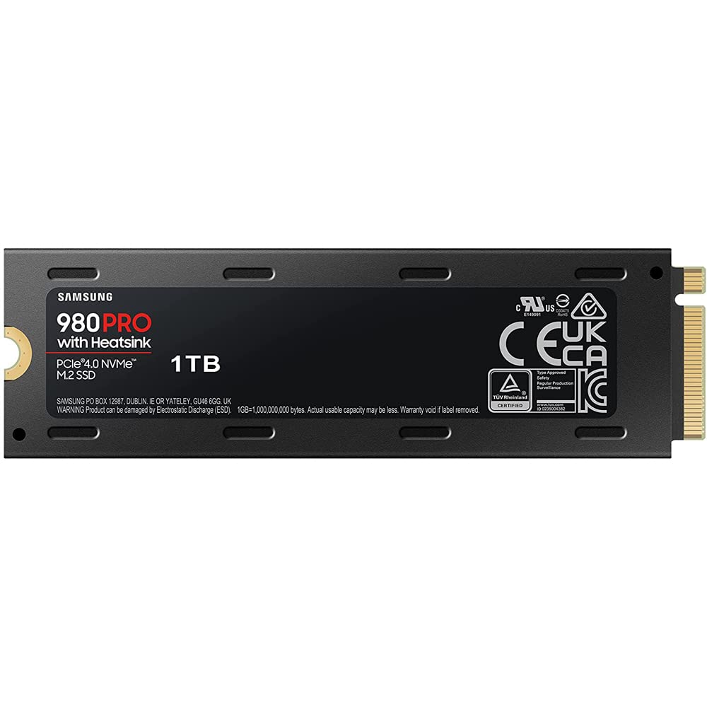 SAMSUNG MZ-V8P1T0CW 980 PRO with Heatsink PCIe 4.0 NVMe SSD 1TB for PC/PS5 Bundle with 1 YR CPS Enhanced Protection Pack