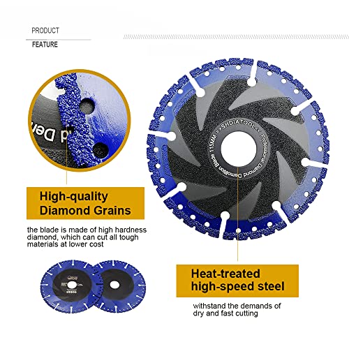 SHDIATOOL 4-1/2 Inch Metal Cutting Diamond Blade All Purpose Cut Off Wheel for Rebar Sheet Metal Angle Iron Stainless Steel(for 7/8” Arbor)