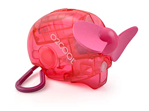 O2COOL Carabiner Misting Fan Raspberry