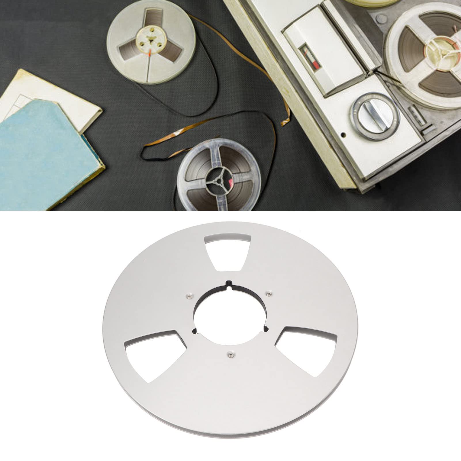 Recording Tape Reel 14 10 Inch Comfortable Blank Tape Reel Durable Bend Resistant Aluminum for Reel Tape Recorder Accessories (Silver)
