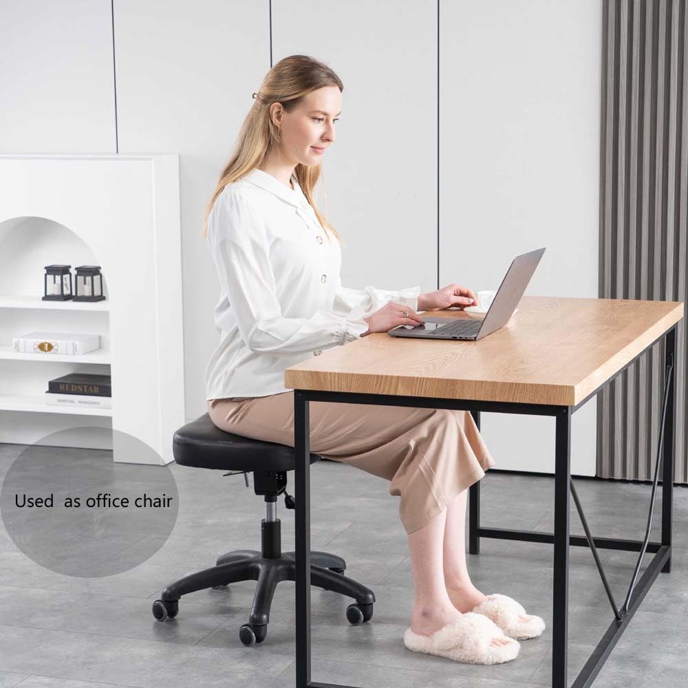 YEMOMSEAT Footrest Stool for Chair,Height and Angle Adjustable, Ottoman Stool for sitting, Kneeling chair with Angled Seat for Better Posture,Black